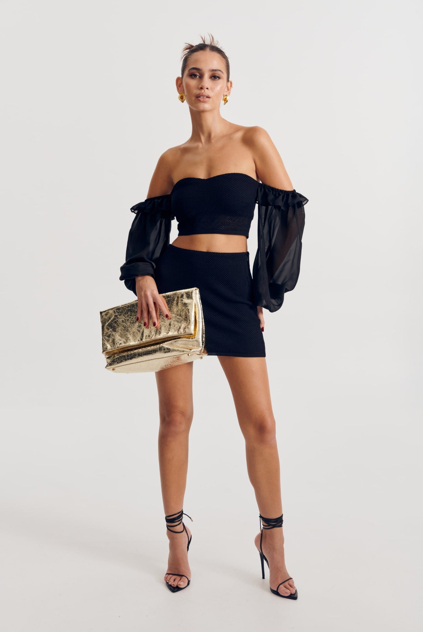 AMBER KNIT BUSTIER BLACK – Mandasen